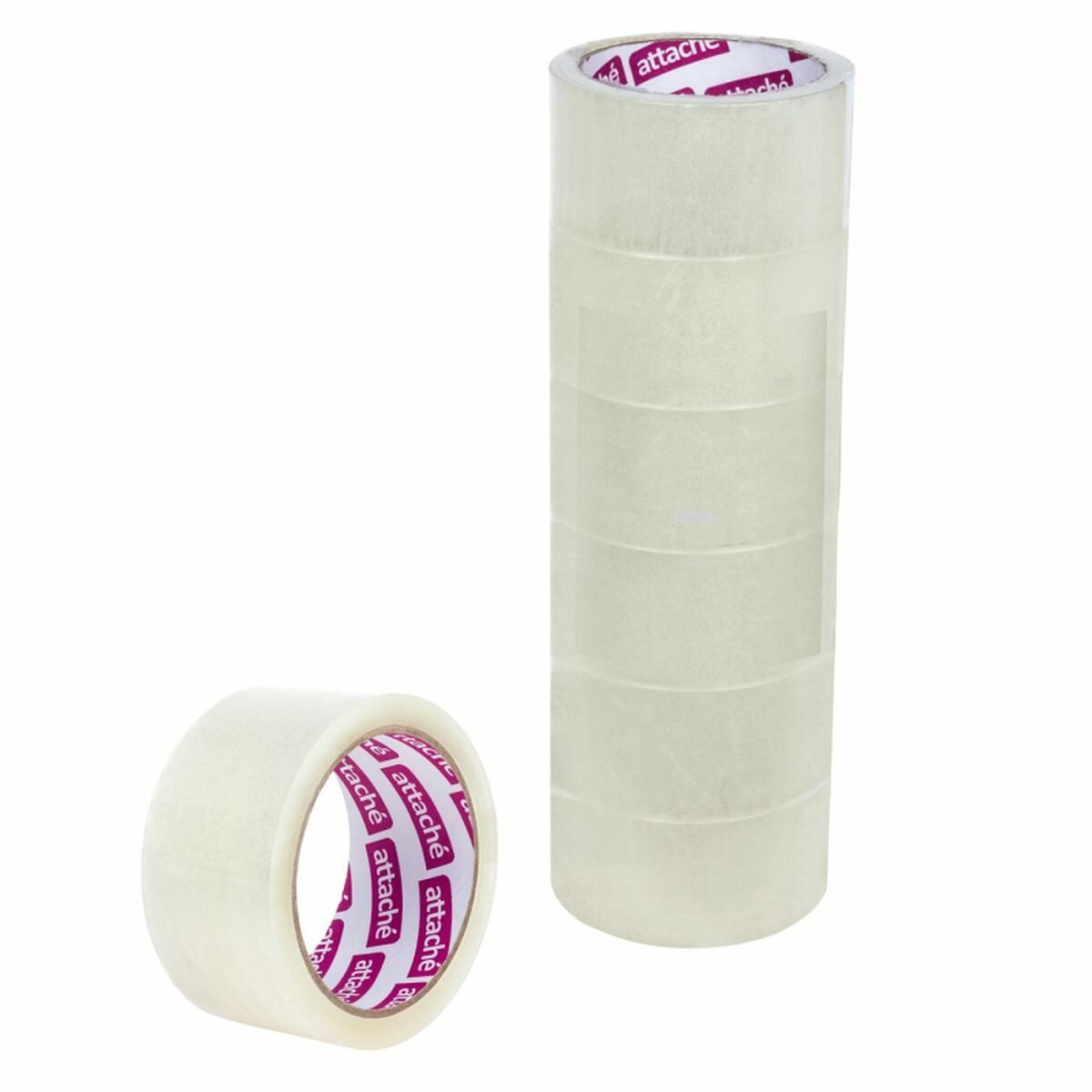 Клейкая лента (скотч) упаковочная Attache 50мм x 66м, 50мкм, прозрачная) 6шт, 6 уп.