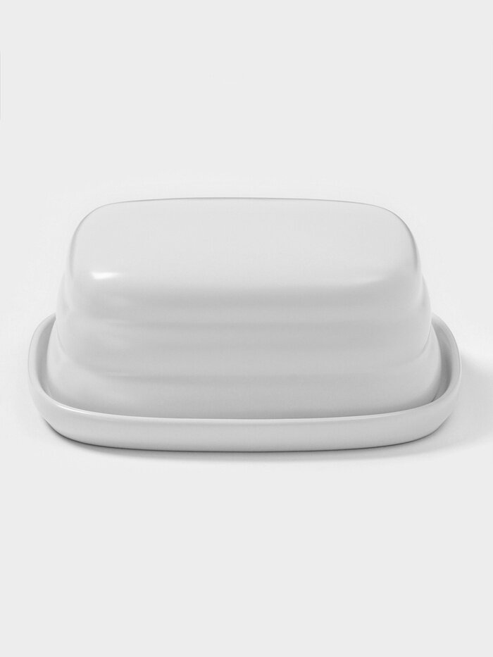 Маслёнка Доляна «Зефир», 16×13.5×5 см, керамика, белая