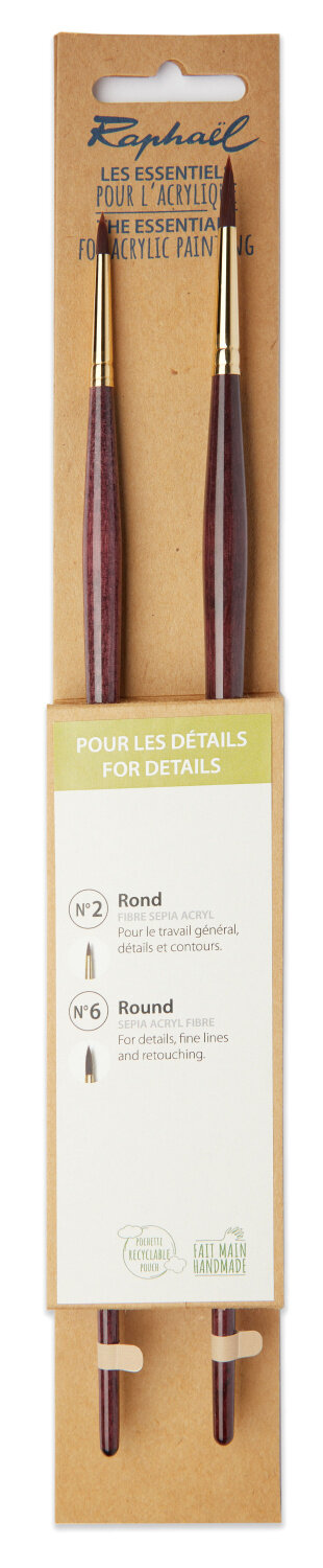 Sennelier Набор кистей "GREEN" синтетика круглая длинная ручка №2, №6 (Размер кисти: 200 мм)