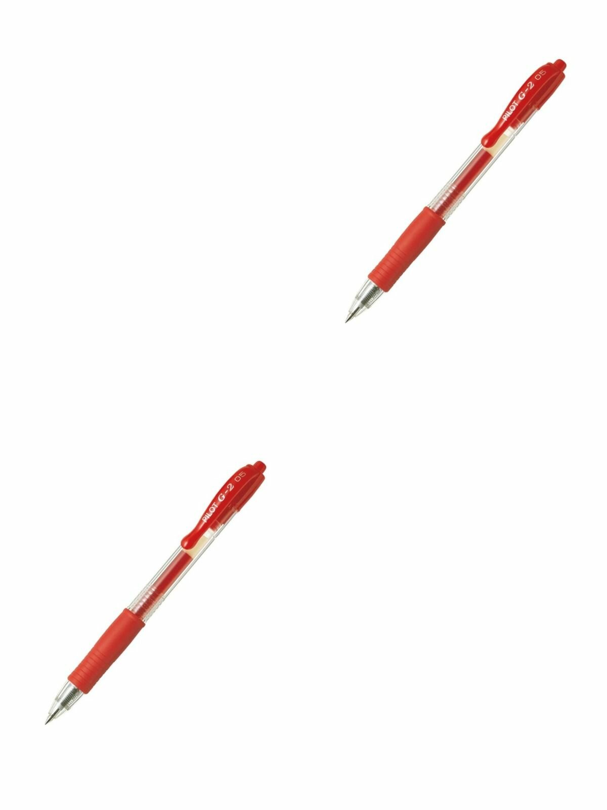 Pilot Ручка гелевая автоматическая G2-5 красная 0,3 мм, 2 шт