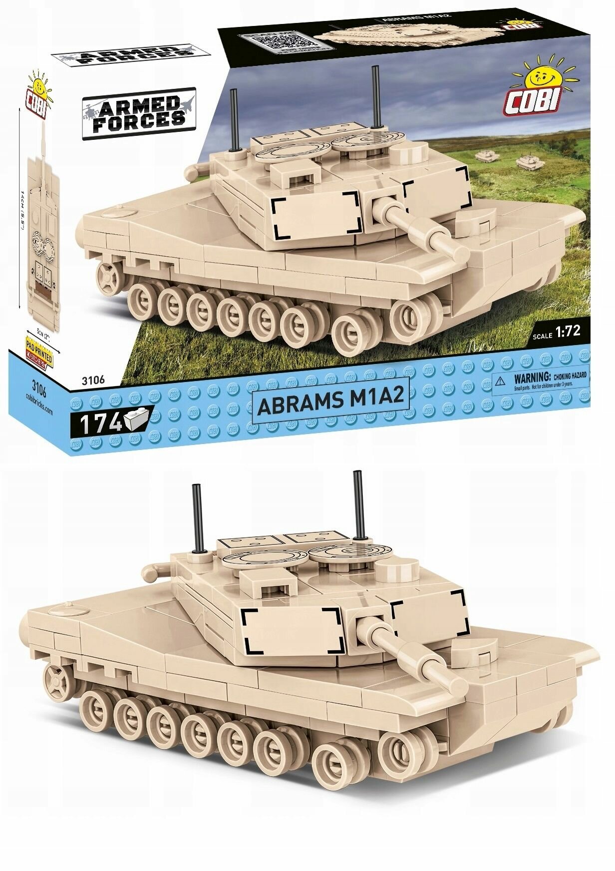 Конструктор пластиковый Cobi Abrams M1A2 - Тяжелый танк - 174эл. - Коби 3106