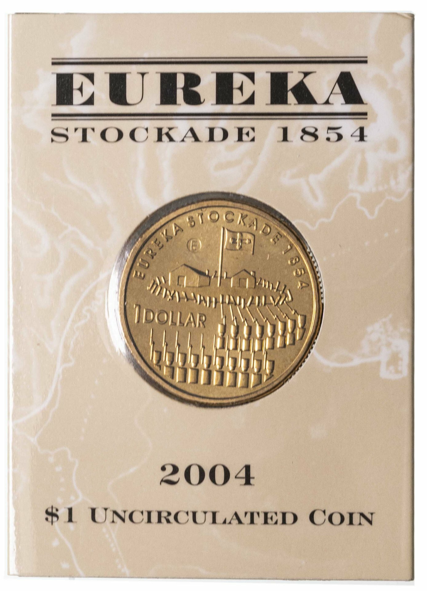 Австралия 1 доллар 2004 "150 лет Эврикскому восстанию" в коинкарте, Бронза, в сохранности UNC