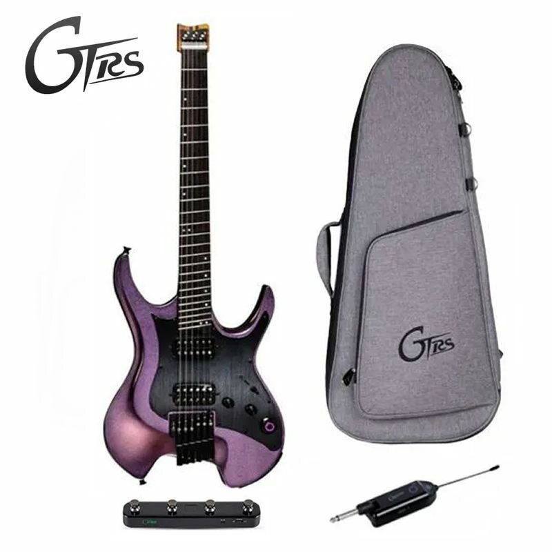 Mooer GTRS W900 Pink Безголовая умная электрогитара Bluetooth-соединение Мультиэффектная электрогитара с беспроводным приемником