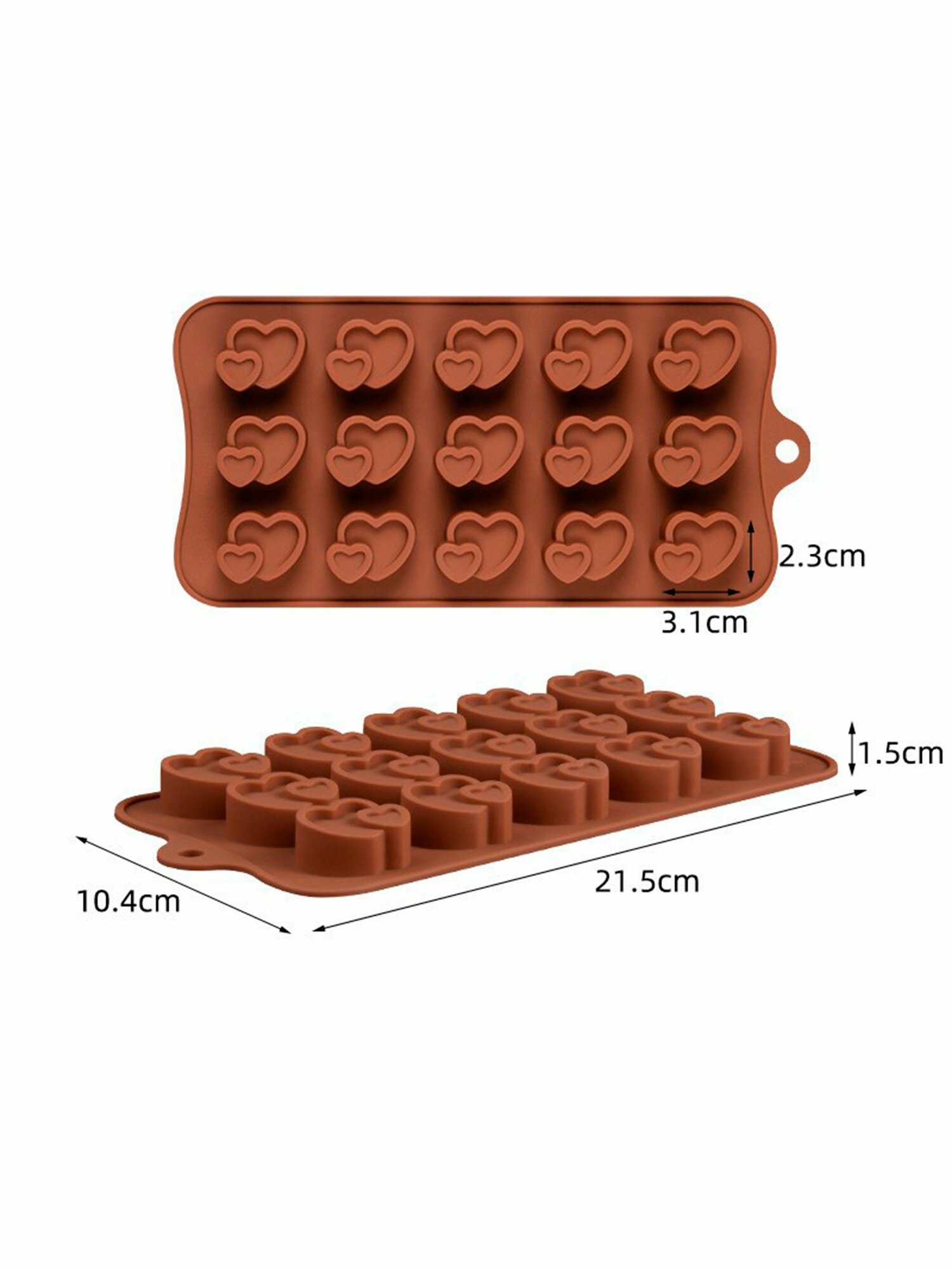 Молд формочка кулинарная, 15 ячеек, 2 сердца