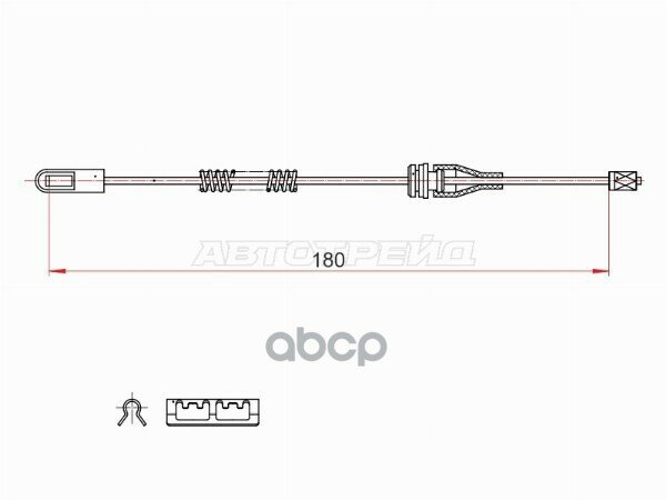 Трос ручного тормоза Opel Astra 91-13 / Zafira 99-05 (Барабан) Sat арт. ST-52-0052