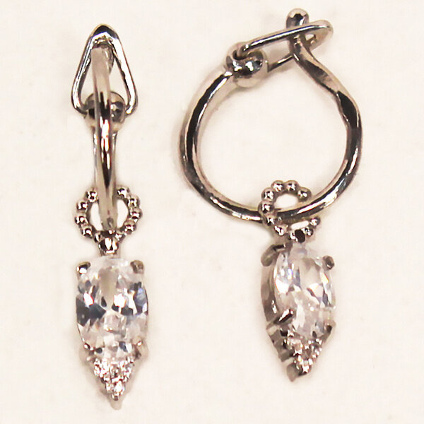 Серьги, серебро, 925 проба, родирование, фианит