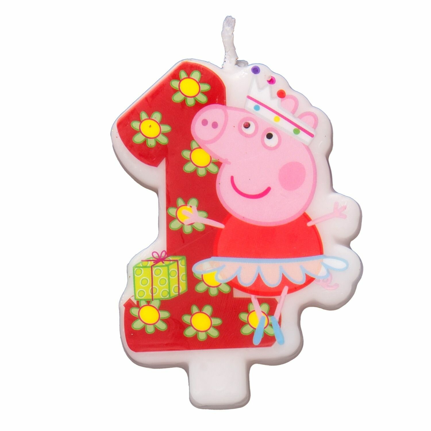 Свеча-цифра Peppa Pig №1, "Пеппа-принцесса" (29733)