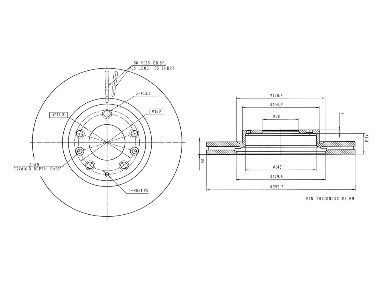 UNIO BRD-20211 (L2063325X / L2063325XA) диск тормозной диск тормозной передний Mazda (Мазда) (Комплект 2 штуки)