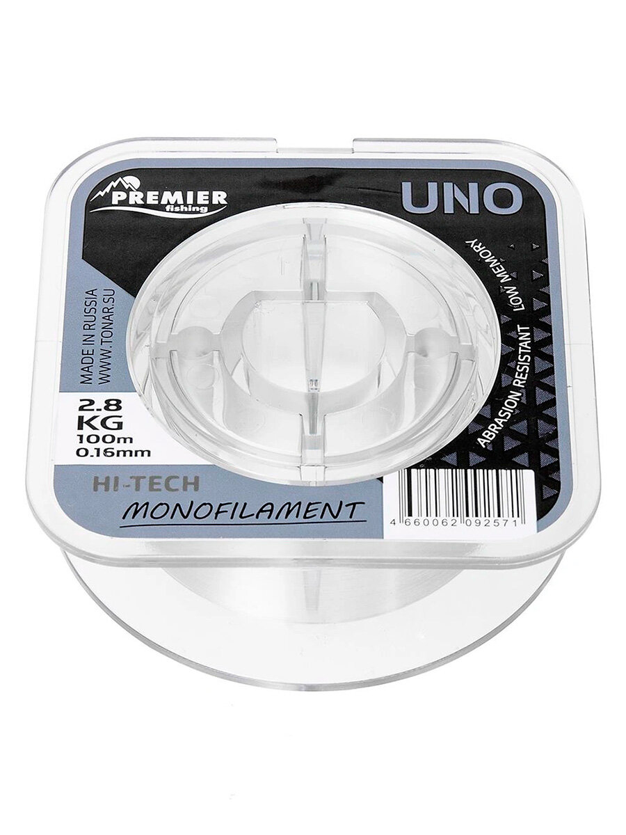 Леска для рыбалки Premier Fishing UNO Clear Nylon 0,16mm/100m (PR-U-C-016-100)