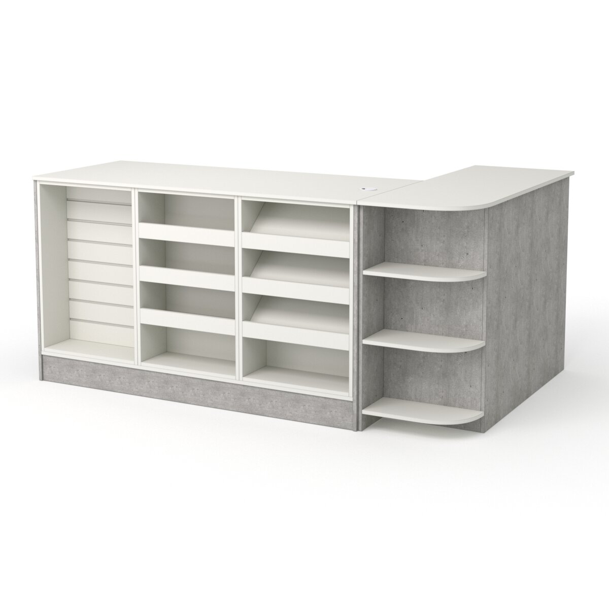 Кассовый стол "ривьера" №4 правосторонний, Метрополитан Грей и Белый