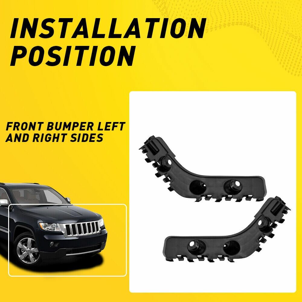 Кронштейн бампера левый и правый комплект 2 шт черный для Jeep Grand Cherokee крепление 20.5x9 см — фото 1