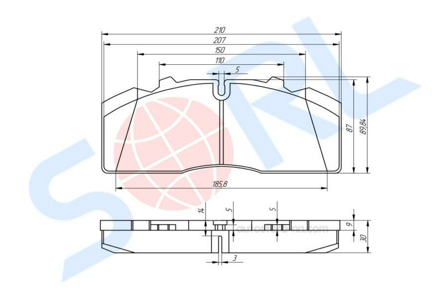 SORL HM4801AK002 Колодка тормозная МАЗ для суппортов 35021951180/190 HM4801+AK002 (SORL)