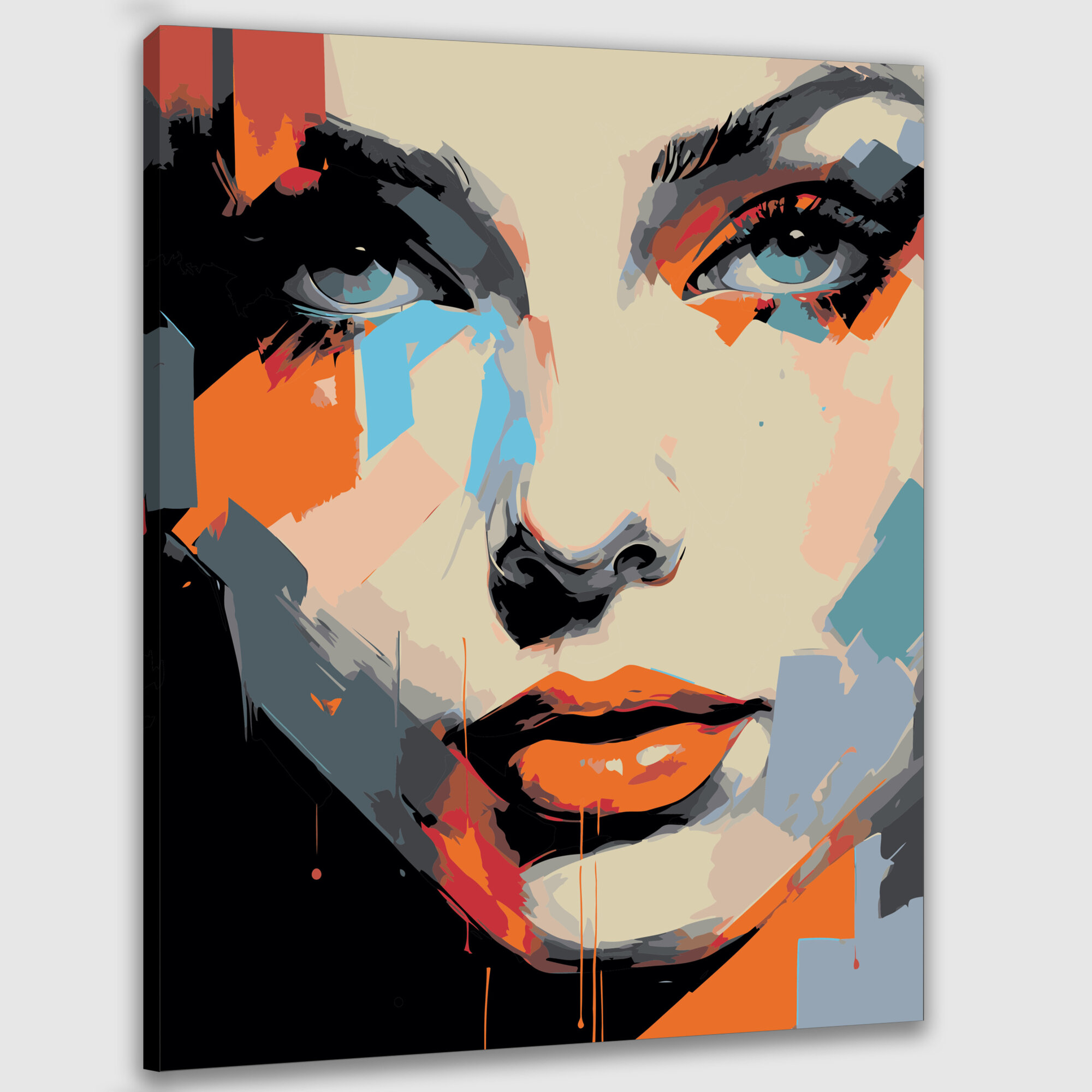 Картина по номерам 40x50 см, акриловая картина, женщина, красные глаза, пристальный взгляд, страсть, уязвимость