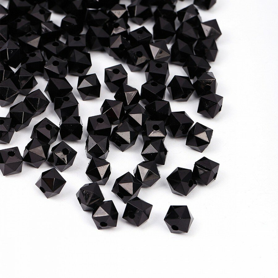 Бусины акриловые MAGIC HOBBY MG.3246-002 цв.002 черный Ø10мм уп.500г