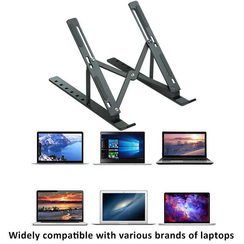 Подставка для ноутбука алюминиевая регулируемая складная EVOLUTION LS102 DARK GREY