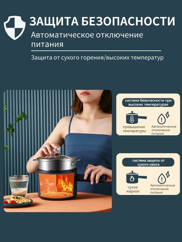 Электрическая сковорода, 1.8 л, кухонная техника в интеллектуальном стиле с стойкой для парения