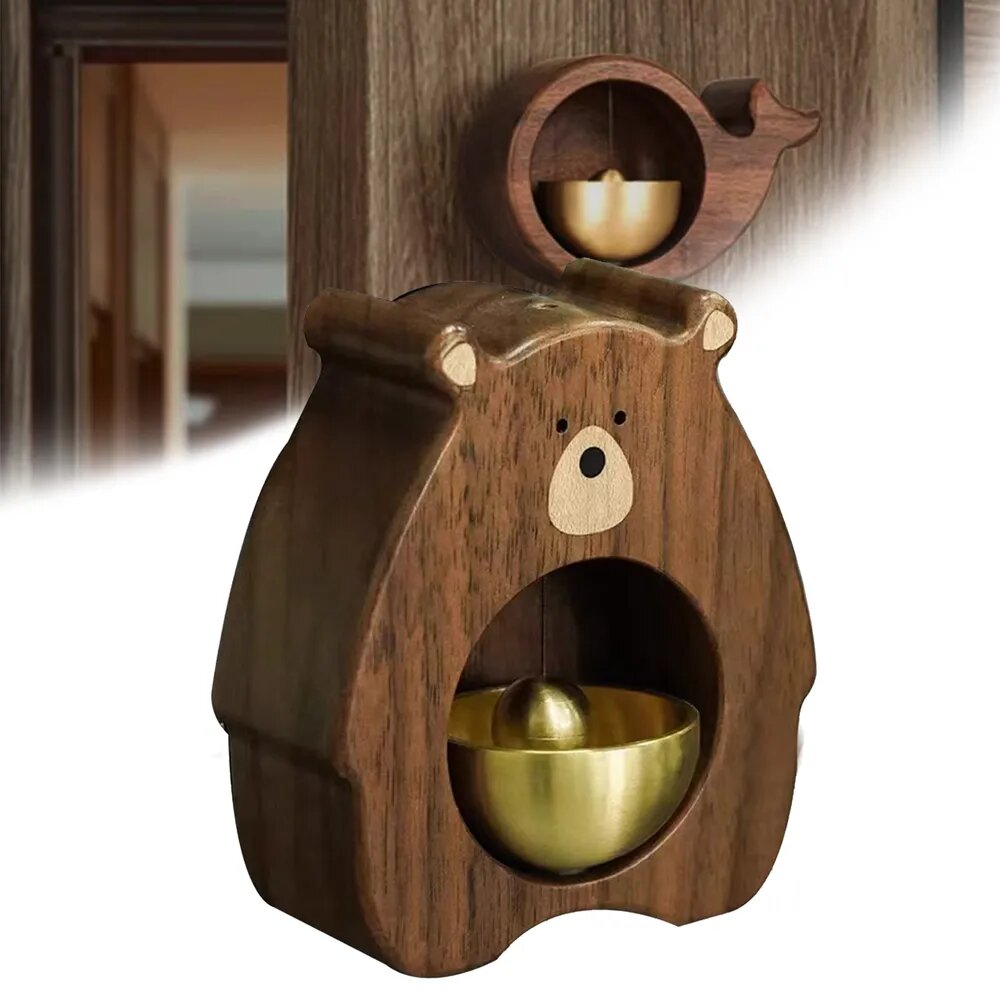 Магнитный дверной звонок, деревянный дверной звонок, открывающийся входной колокольчик Wind Chimes