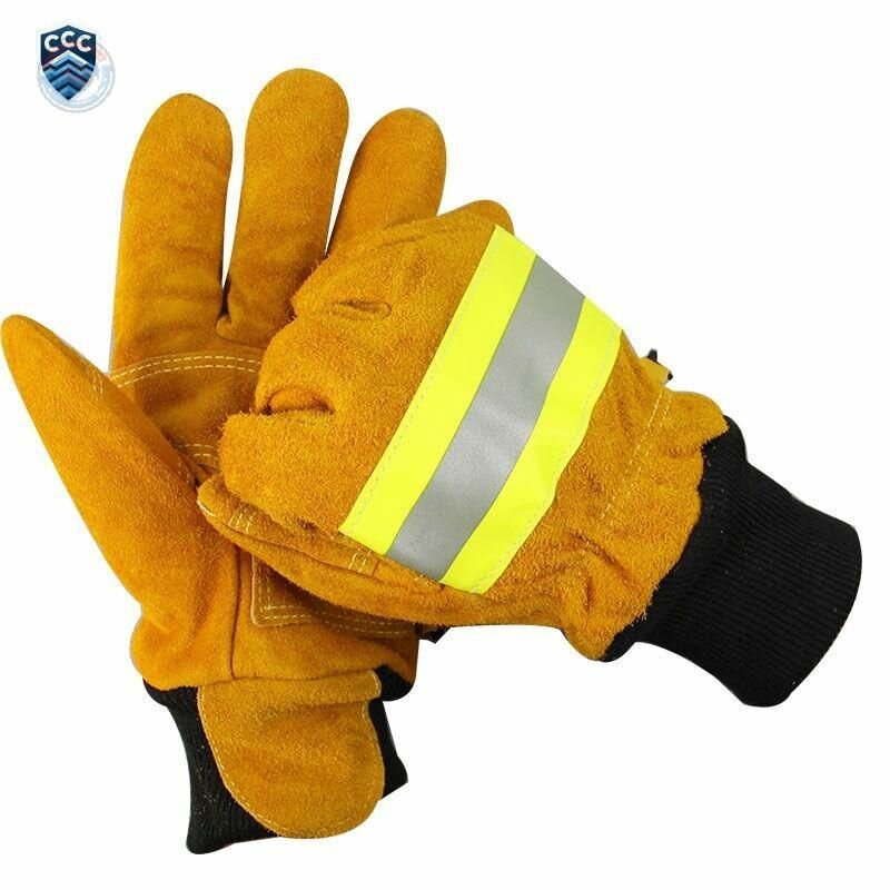 Перчатки защитные для сварки и гриля, термостойкие рабочие перчатки с отражающей полосой, универсальная защита от огня, искр и мусора