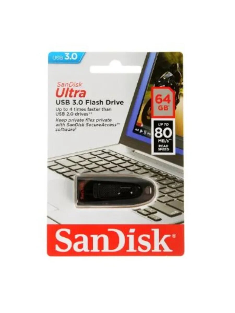 64 ГБ Ultra SDCZ48-064G-U46 черный USB 3.2 Gen 1 A