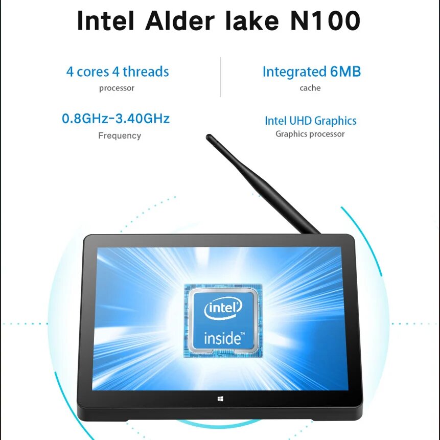 BEESHI Pipo H10F Мини-ПК 10.1 дюймов 16ГБ RAM 512ГБ SSD Австралийская, 8GB RAM 128GB ROM