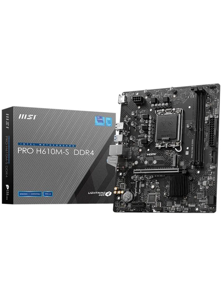 Материнская плата MSI PRO H610M-S DDR4 Micro-ATX LGA1700 Intel H610 2xDDR4 (64ГБ)