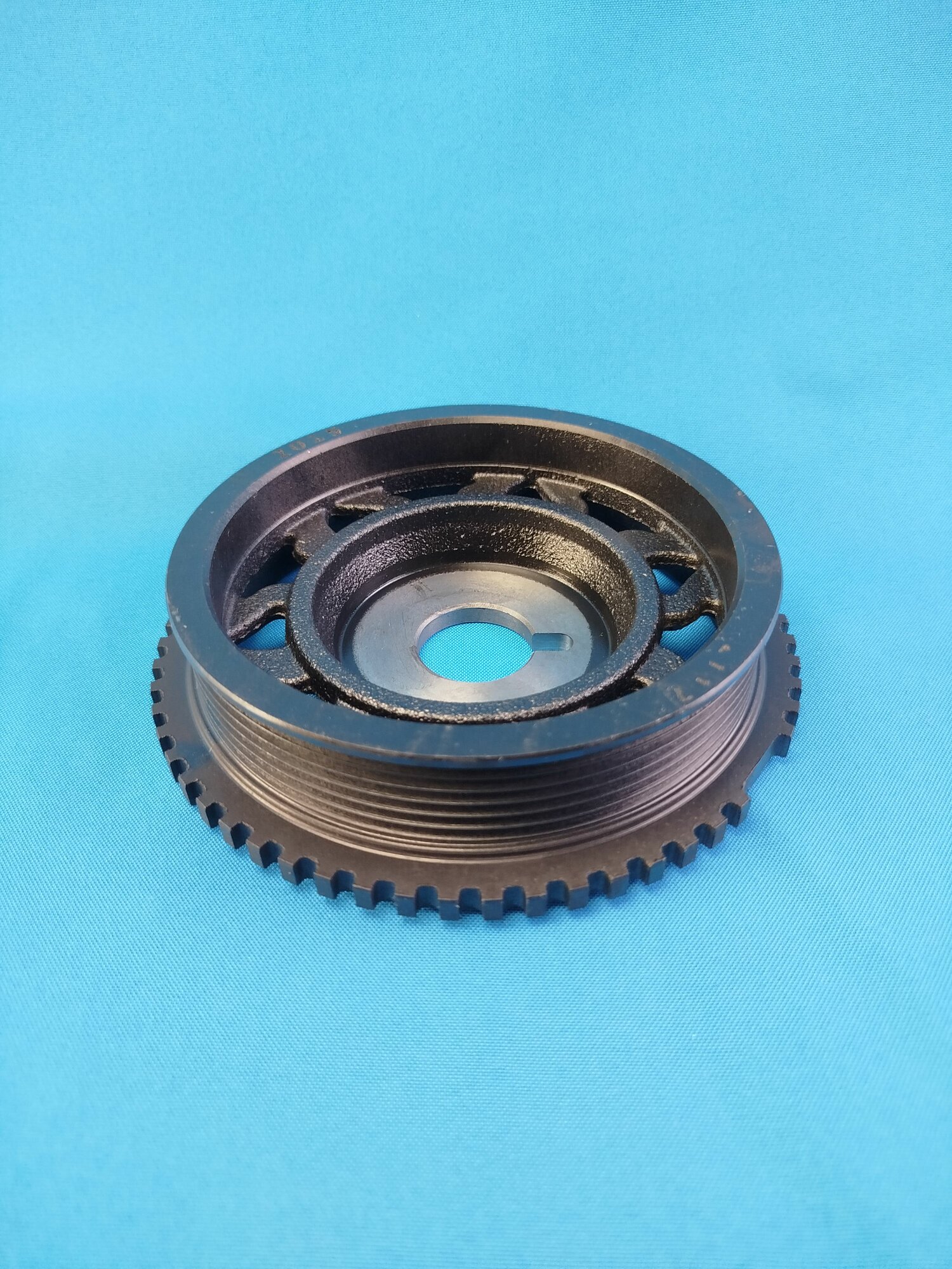 Шкив коленвала (демпфер) "SLON" для автомобилей ВАЗ 2112, Приора 16кл. чугунный