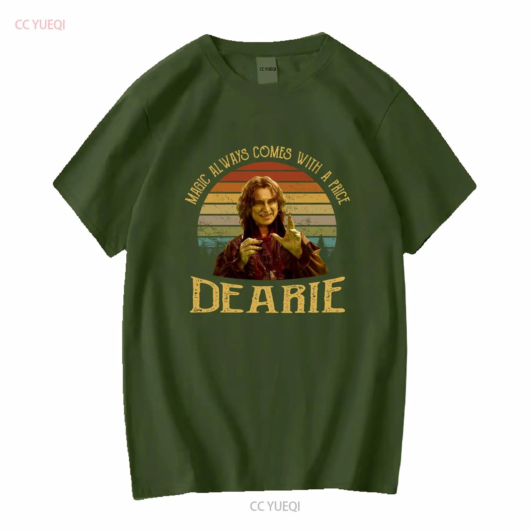 Футболка "Dearie" с принтом, темно-зеленый, 4XL