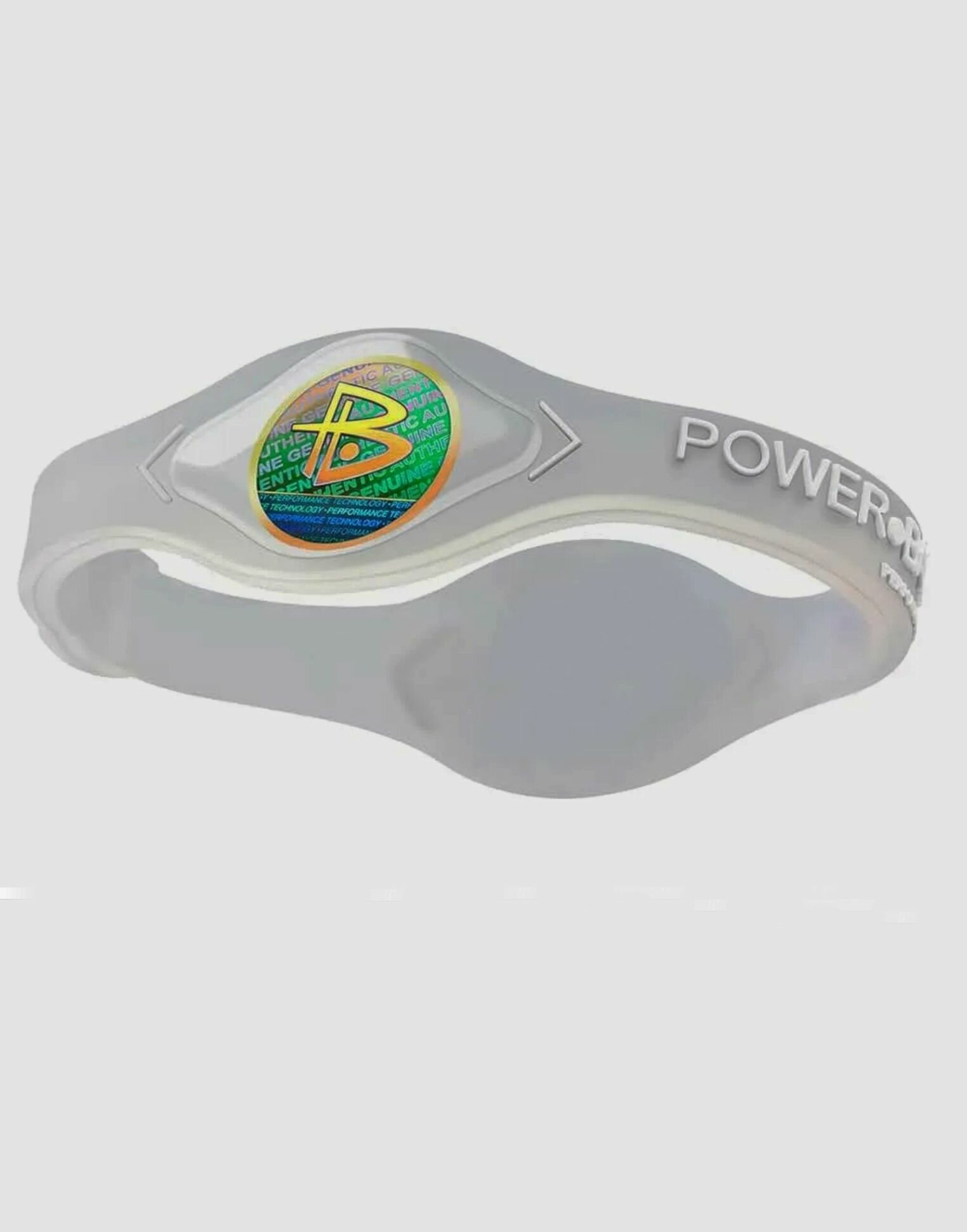 Энергетический браслет Power Balance с турмалином, цвет Серый с белой надписью, размер XS (длина) 16 см.