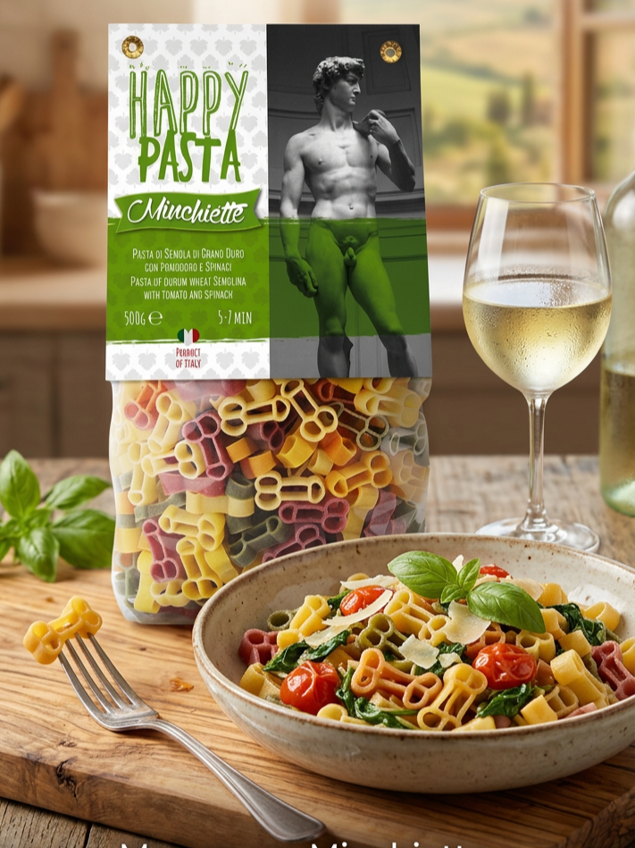 Макаронные изделия Dalla Costа "Minchiette", со шпинатом, томатами, без яиц, 500 гр