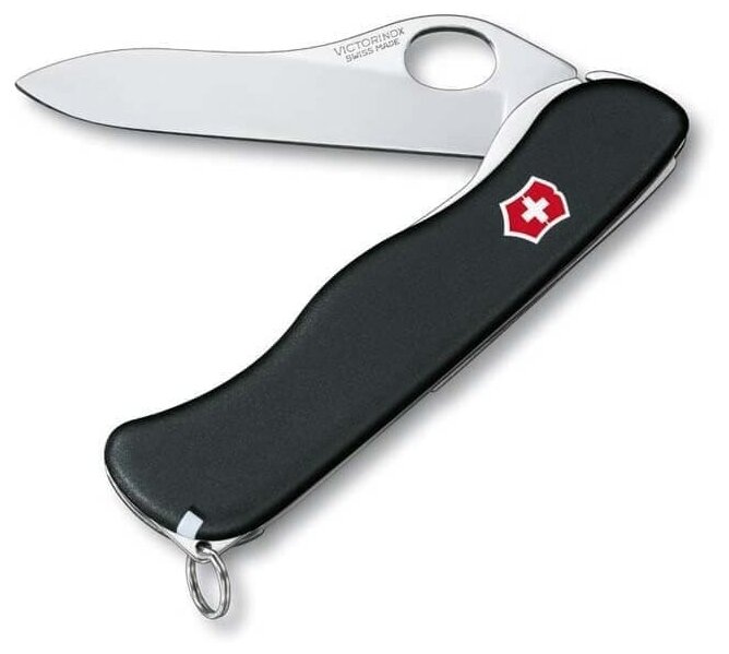 Нож перочинный VICTORINOX Sentinel Clip, 111 мм, 5 функций, с фиксатором лезвия, чёрный