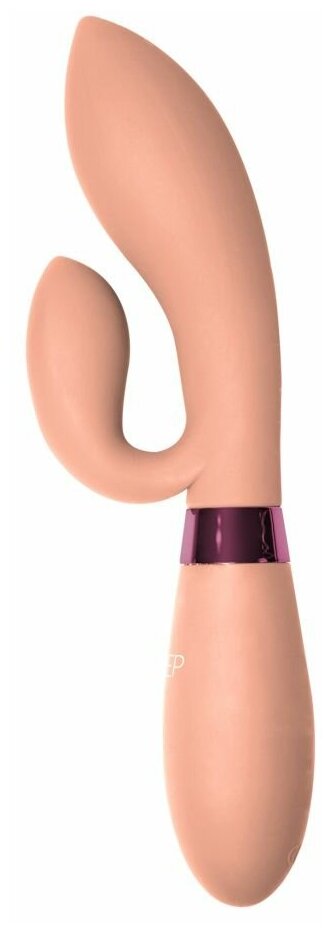 Indeep Gina, бежевый — вагинально-клиторальный вибратор из силикона, 20×3.3 см