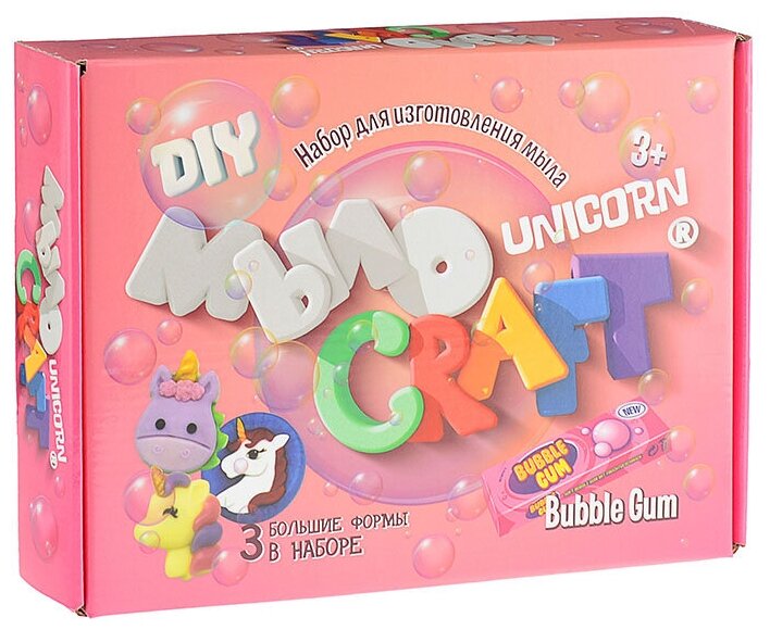 Набор для опытов и экспериментов "Юный химик", "Мыло Craft. Unicorn. Бабл Гам"