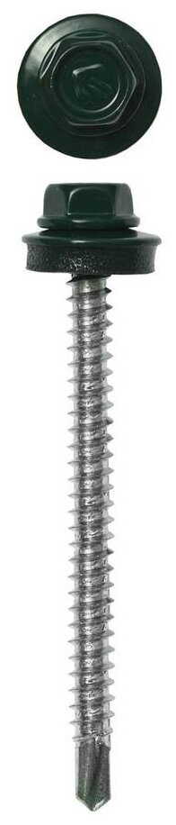 ЗУБР СКД 6005, 50 х 4.8 мм, зелёный насыщ, 1200 шт, кровельный саморез, Профессионал (4-300310-48-050-6005)