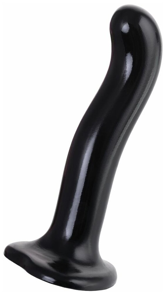 Черный стимулятор для пар P&G-Spot Dildo Size M - 18 см, Strap-on-me, силикон, черный