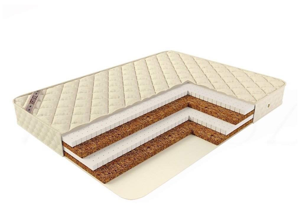 Матрас Virtuoz Априори 90х195 серии Тонкие анатомический жесткий средней жесткости кокосовый латексный Беспружинный