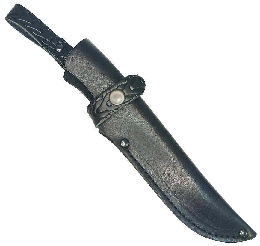 Кожаные ножны для ножа европейского типа с длиной клинка 14 см (черные)