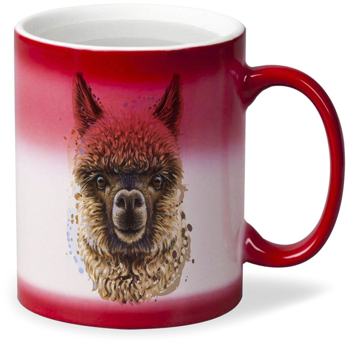 Кружка хамелеон красный CoolPodarok Животные Лама