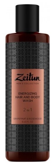 Мужской очищающий гель для волос и тела Zeitun 2в1 с Грейпфрутом, 250 мл