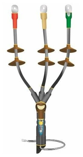 Муфта кабельная концевая наружн. установки 10кВ КНТпН 3х(35-50мм) с болт. наконечн. | код 22020120 | Нева-Транс Комплект (2шт. в упак.)