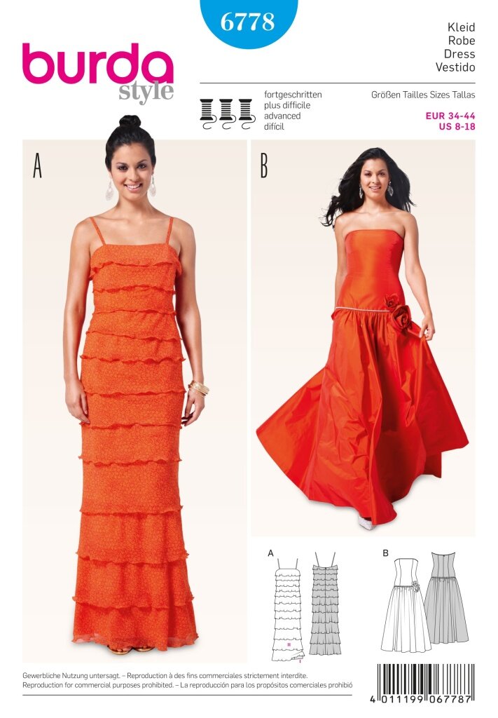 Выкройка Burda 6778-Платье