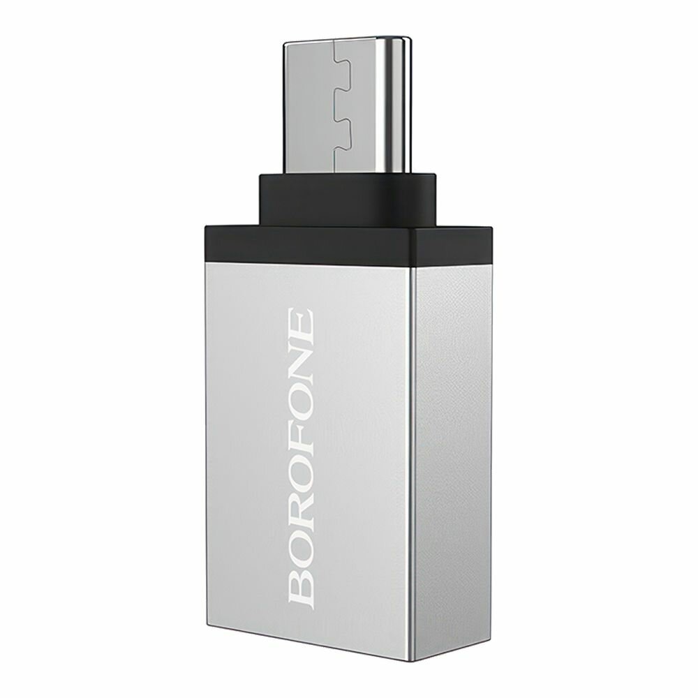 OTG адаптер BOROFONE BV3 USB-A/Type-C (серебряный)