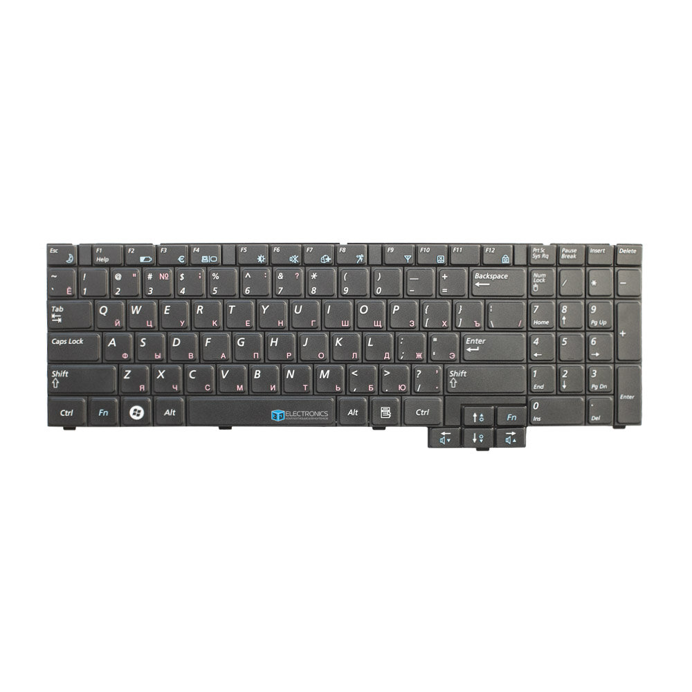 Клавиатура для ноутбука Samsung R540 / R525 / R530 / R528 / R519 / RV508 / RV510 / R618 - черная