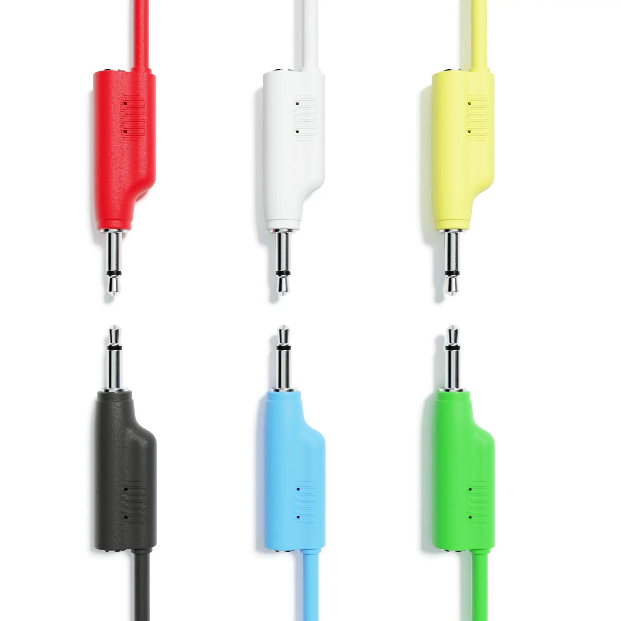 ExcelValley Моно стекируемые соединительные кабели TS 3,5 мм Eurorack 6A-Pack, 10 cm - 4 inch