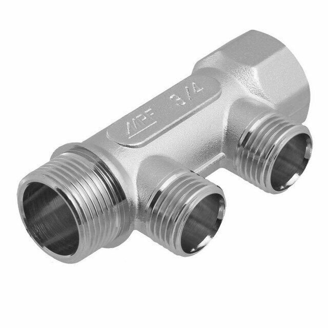 Коллектор 2 выхода 3/4 и 1/2 НРС, монтажный узел для трубопроводной системы