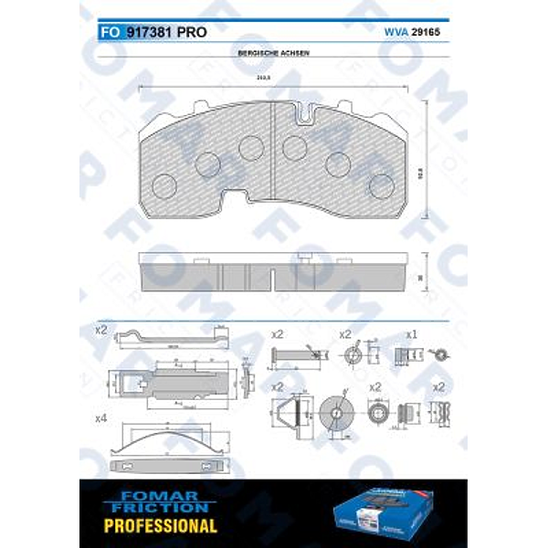 FOMAR FO 917381 PRO fo 917381 pro тормозные колодки wva29165 c р / к, зад дисковый тормоз knorr sb / sn-6\ bpw /