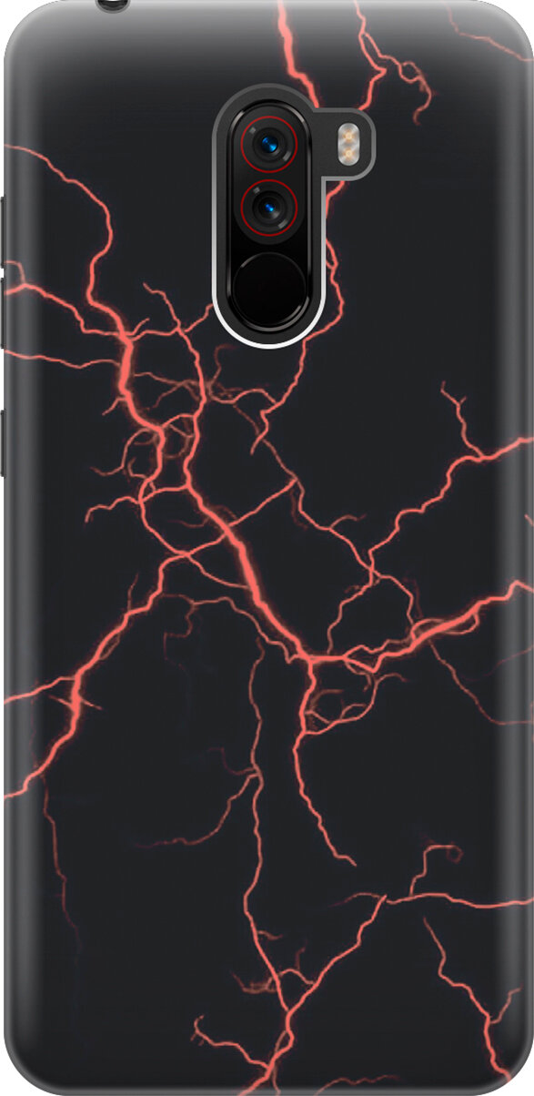 Силиконовый чехол Алая молния на Xiaomi Pocophone F1 / Сяоми Покофон Ф1
