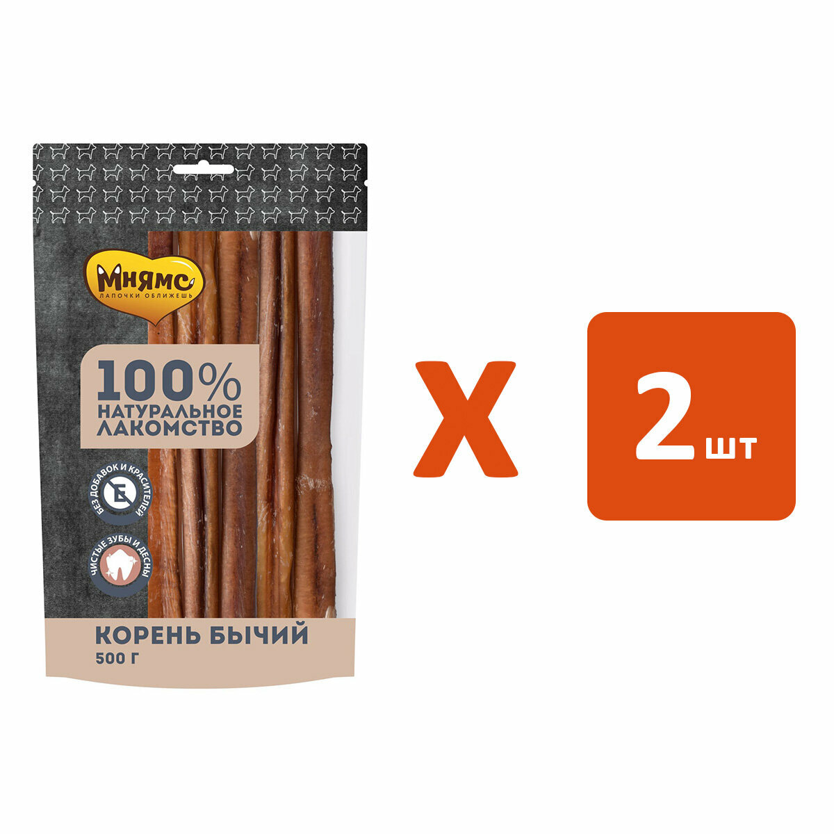 Лакомство мнямс для собак корень бычий сушеный 500 гр (1 шт х 2)