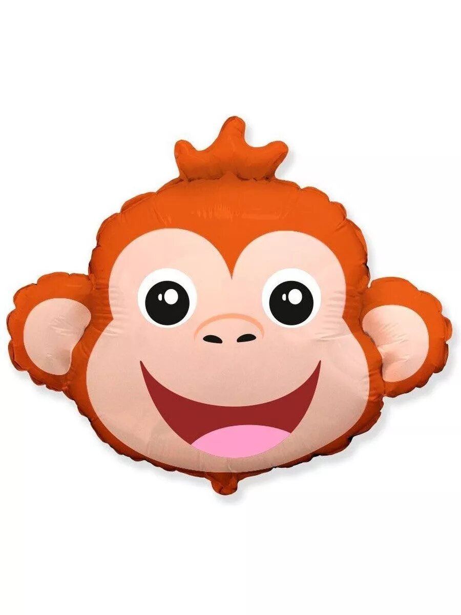 Обезьянка голова, фольгированный шар (30"/76 см ) 1 шт. / FLEX METAL, Испания