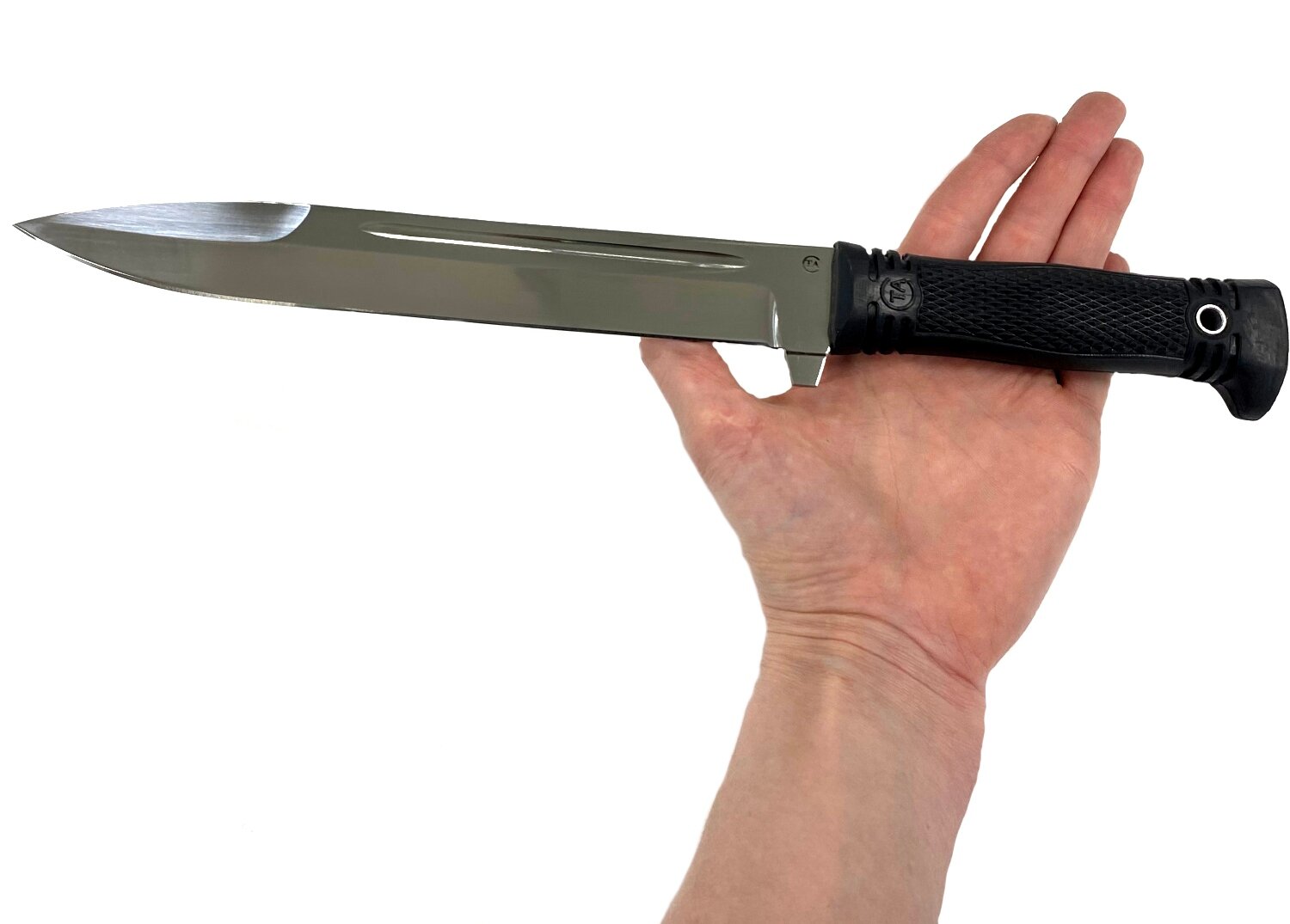 Нож Майор, цельнометаллический, кованая 95х18, резина