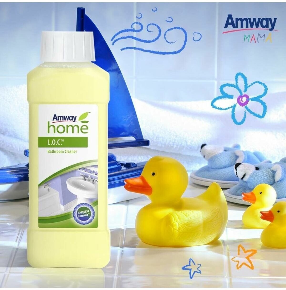 Чистящее средство Amway L.O.C, для ванных комнат, универсальное, антибактериальное, 500мл